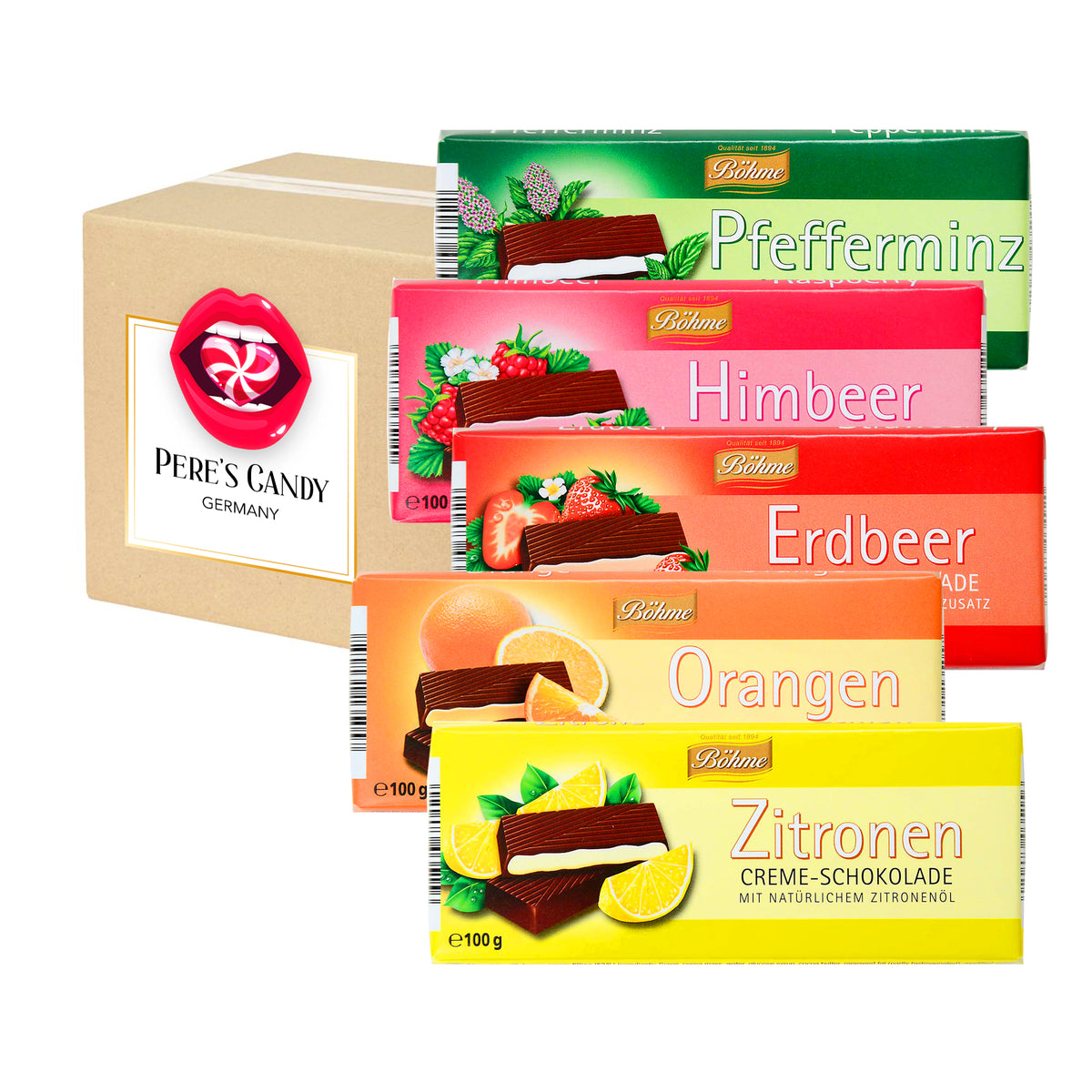 Böhme Creme Schokolade Pfefferminz | Himbeer | Zitrone | Erdbeer | Ora ...