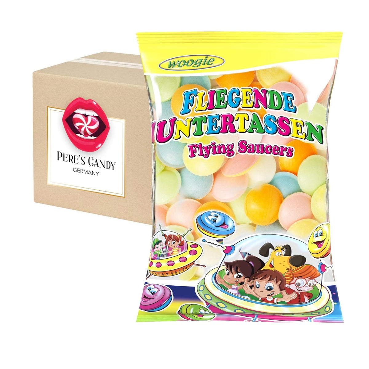 Brause Ufos • Fliegende Untertassen mit Brausefüllung 6x55g – Pere's Candy