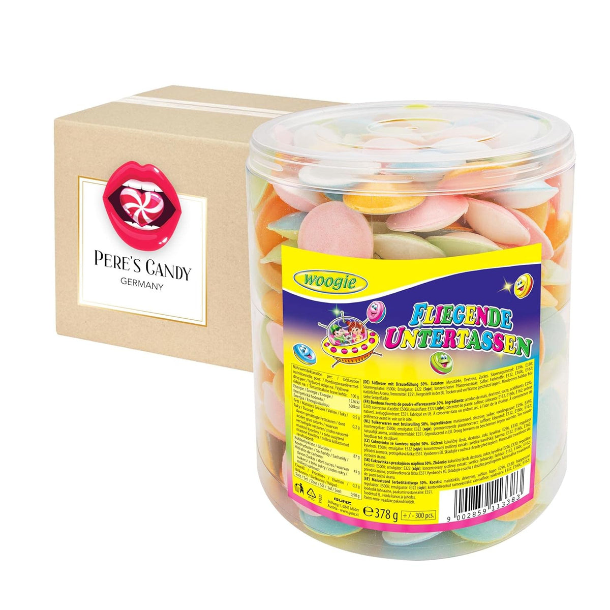 Brause Ufos • Fliegende Untertassen mit Brausefüllung 378 g – Pere's Candy