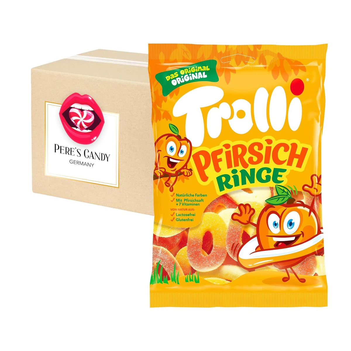 Trolli peach rings fruit gum 7x150g – Pere's Candy
