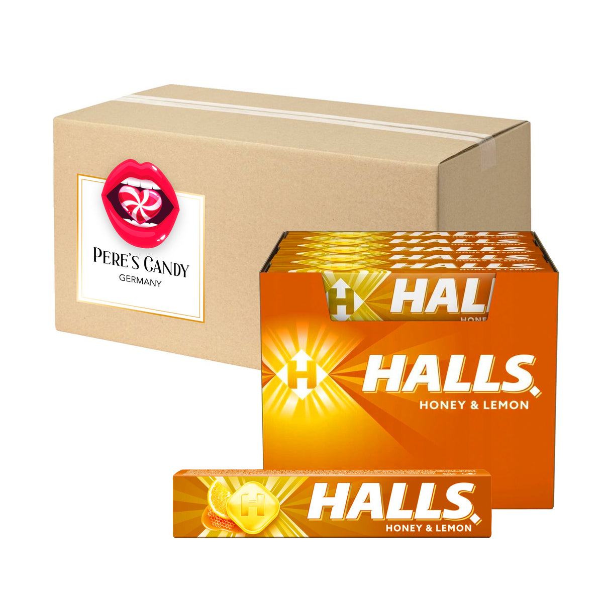 Halls HONEY-LEMON 20x33.5g – Pere's Candy