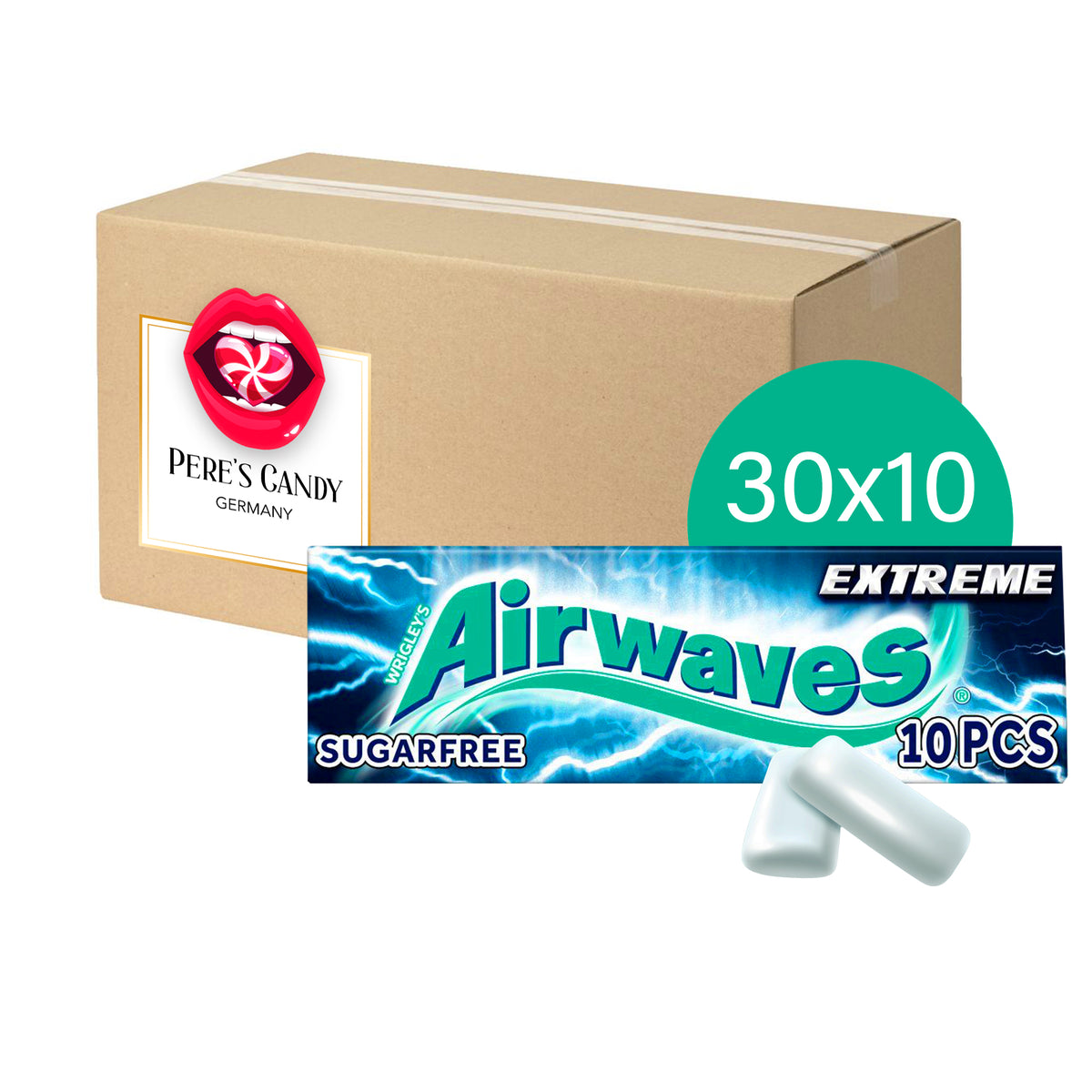 Airwaves Extreme Strong Kaugummi Zuckerfrei 30x10 Dragees – Pere's Candy