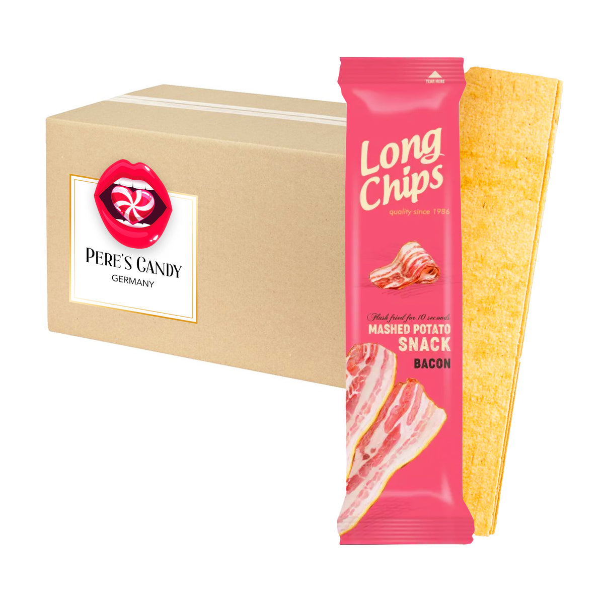 Long Chips Bacon 10x75g – Pere's Candy