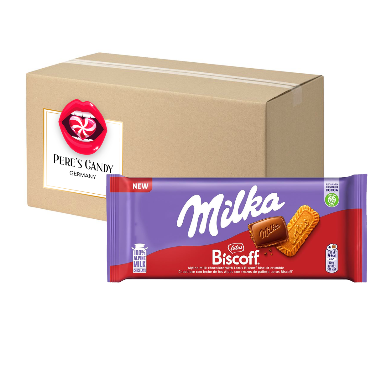 Milka Alpenmilchschokolade und knuspriger Lotus Biscoff-Kekse 6x90g ...