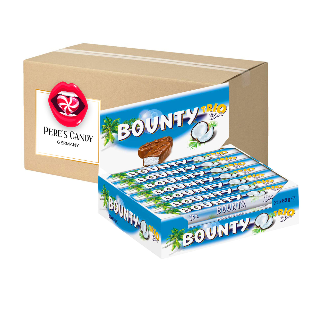 Bounty Schokoriegel Trio 21x85g – Pere's Candy