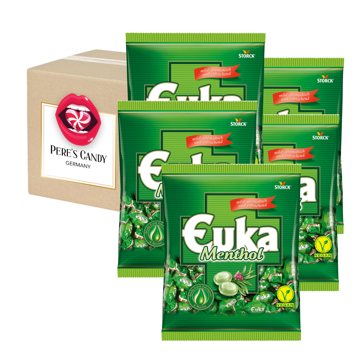 Storck Euka Menthol lollipops 5x425g – Pere's Candy