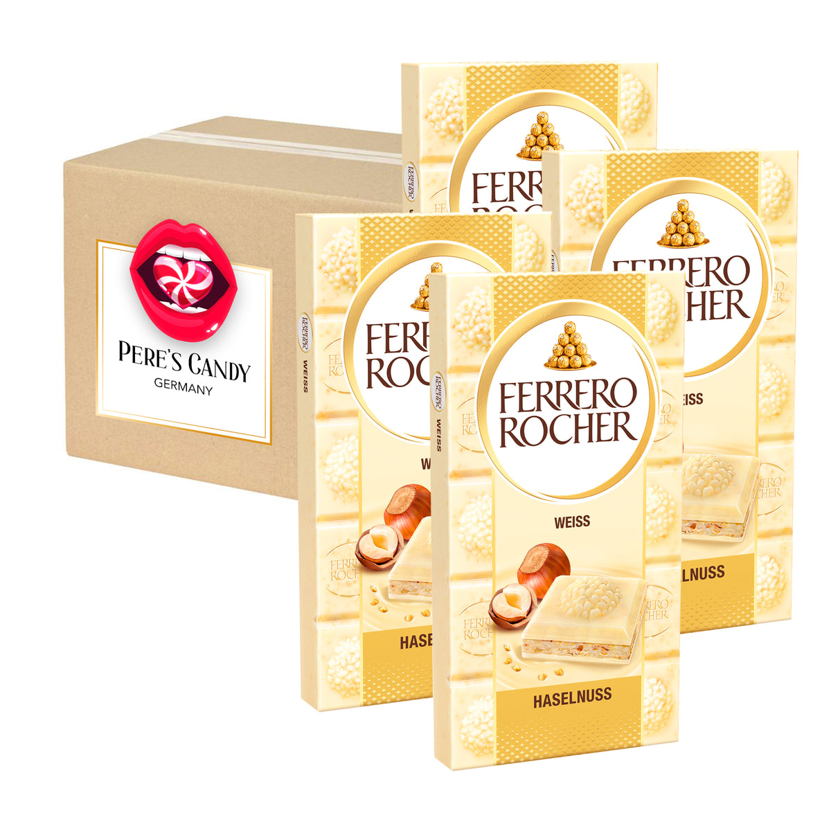 Ferrero Rocher Tafel Weiß 4x90g – Pere's Candy