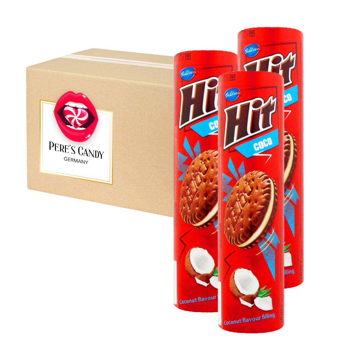 Bahlsen Hit Doppelkekse mit Kokosnuss Crèmeüllung 3x220g – Pere's Candy