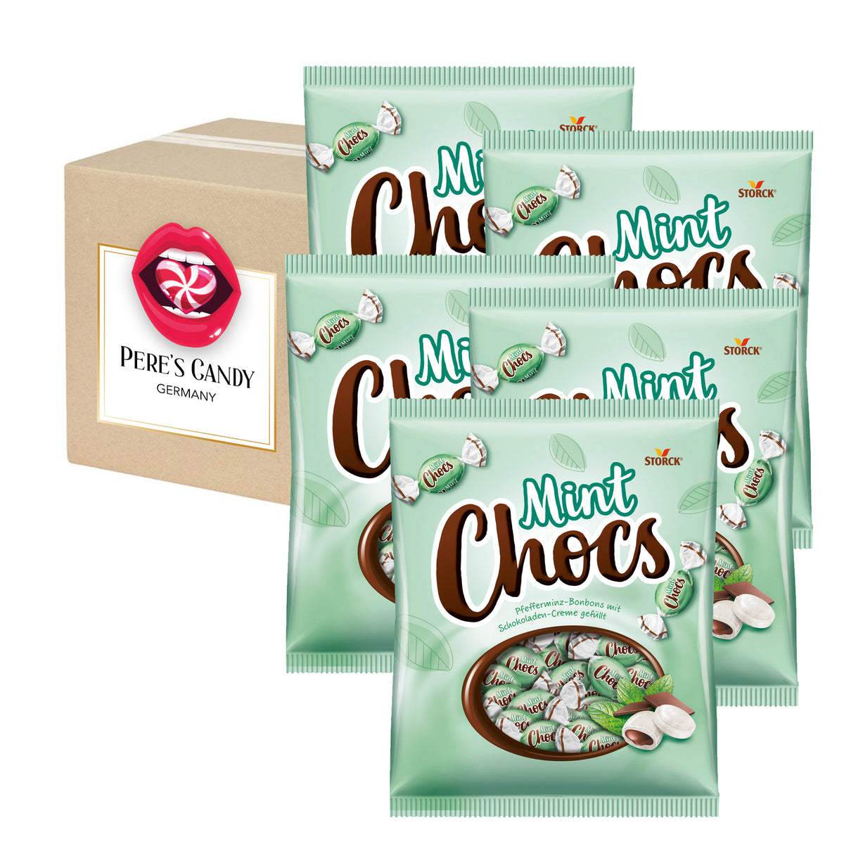 Storck Mint Chocs lollipops 5x425g – Pere's Candy