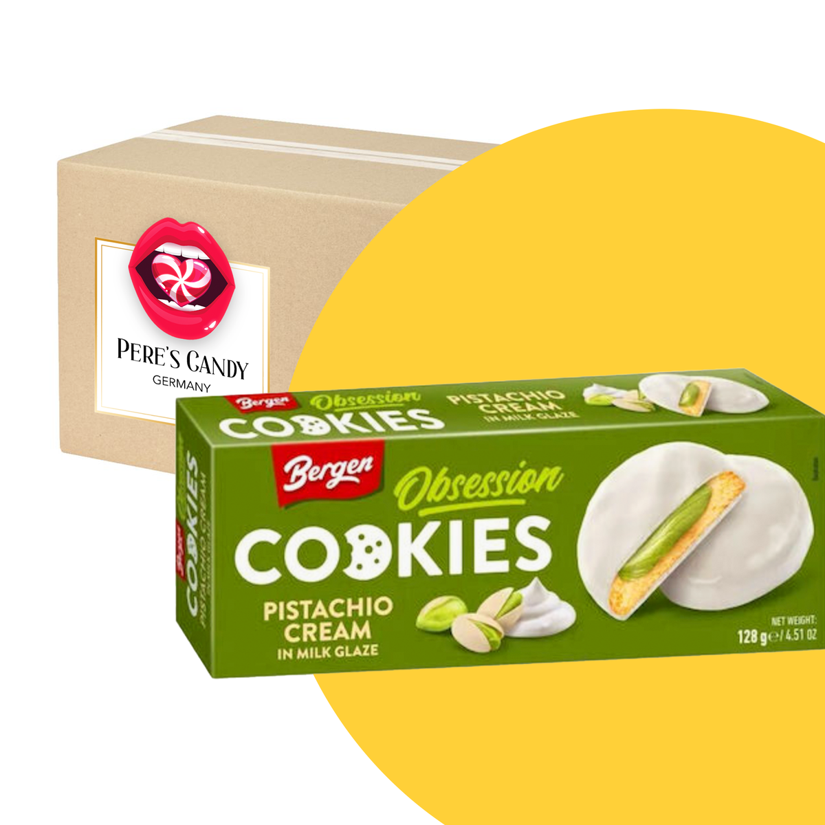 Bergen Obsession Cookies - Weißer Schokolade mit Pistaziencreme 128g ...
