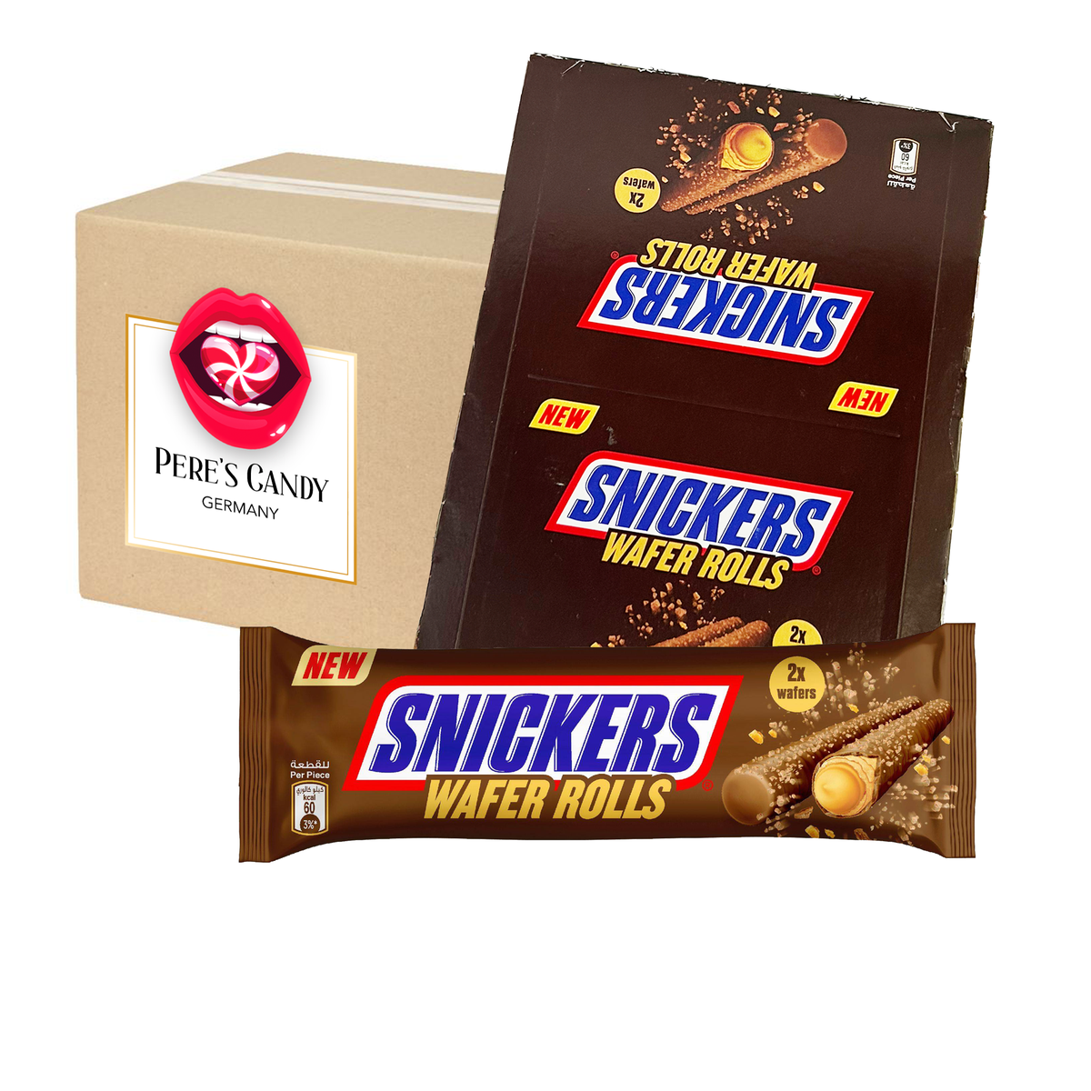 Snickers Chocolate Wafer Rolls 12 x 24g – Pere's Candy