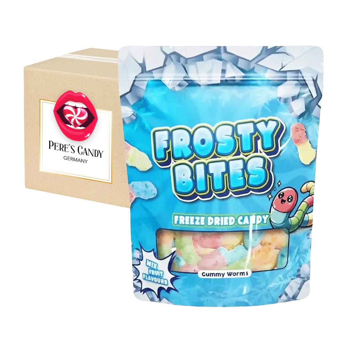 Frosty Bites - Sour Worms Freeze Dried Candy Freeze Dried Candy 2x50g ...